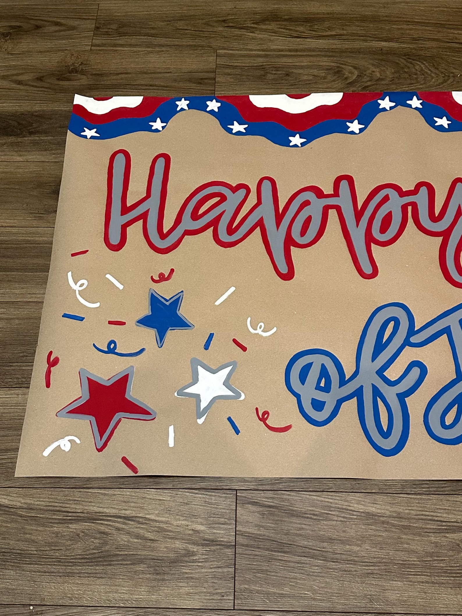 Hand-painted 4th of July Banner – 35” X 60” —patriotic Party Décor ...
