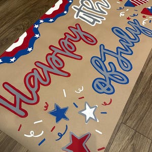 Hand-painted 4th of July Banner – 35” X 60” —patriotic Party Décor ...