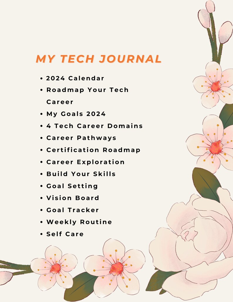 My Tech Journal: Roadmap Your Tech Journey - 6 Month Planner - Etsy