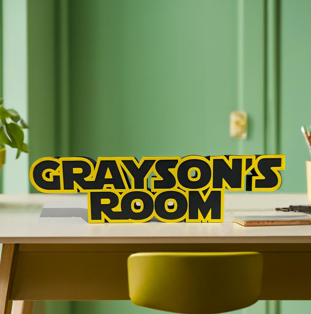 Custom Star Wars Style Name Plate | Anime Letters | Personalized Desk ...