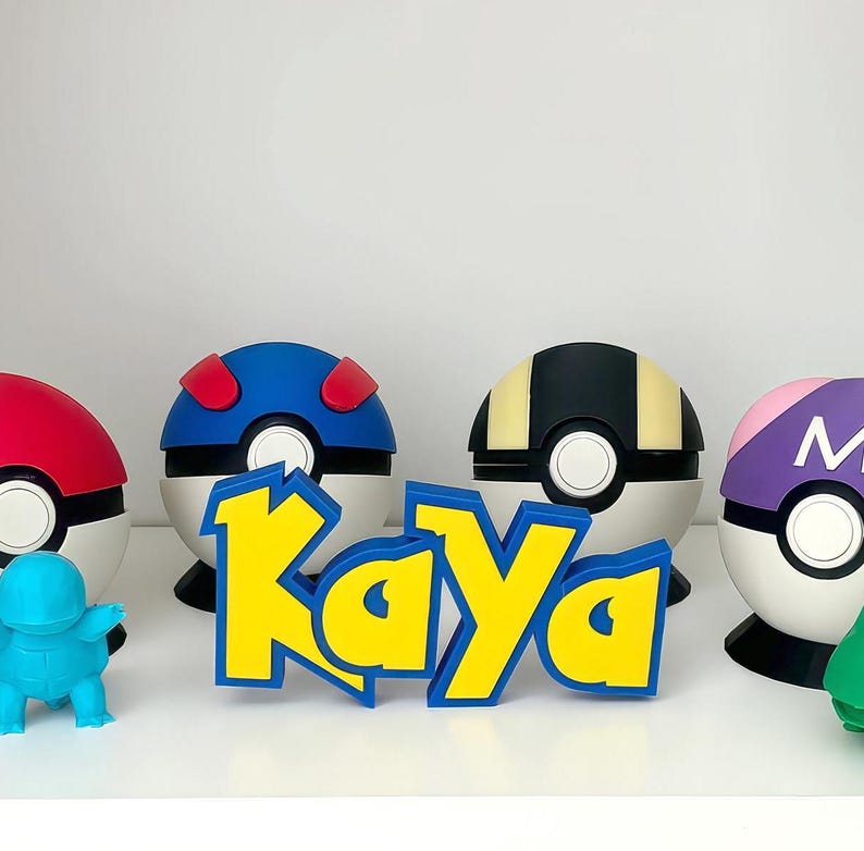 Custom Pokemon Style Name Plate | Anime Letters | Personalized Desk ...
