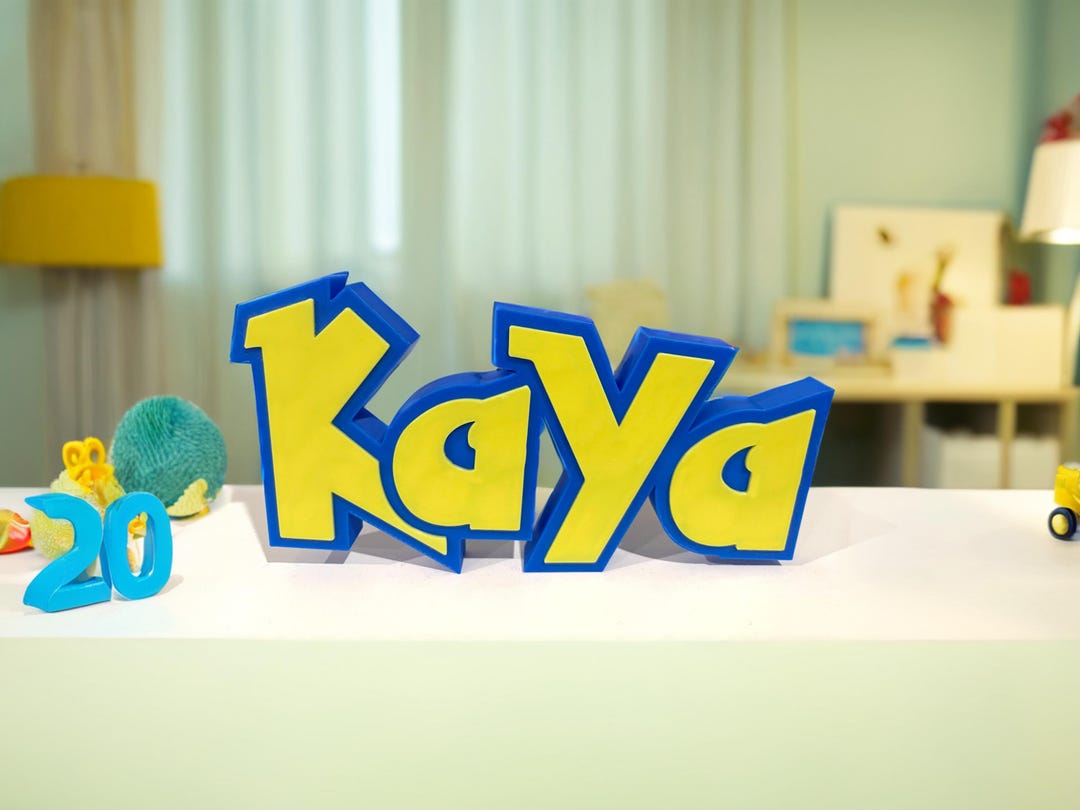 Custom Pokemon Style Name Plate | Anime Letters | Personalized Desk ...