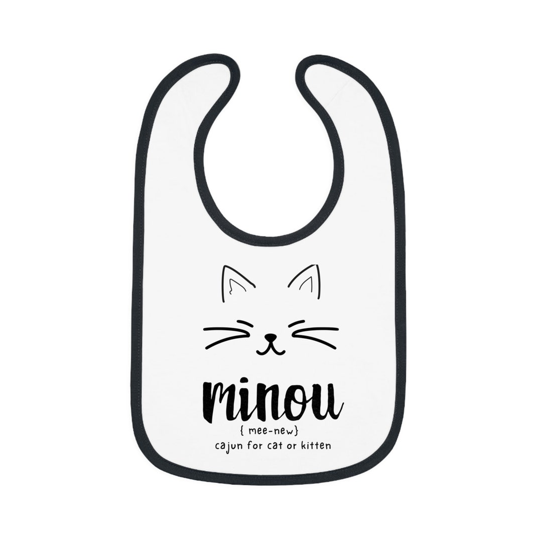 Minou Cajun Cat Face Baby Bib Adorable Louisiana Humor for Your Little ...
