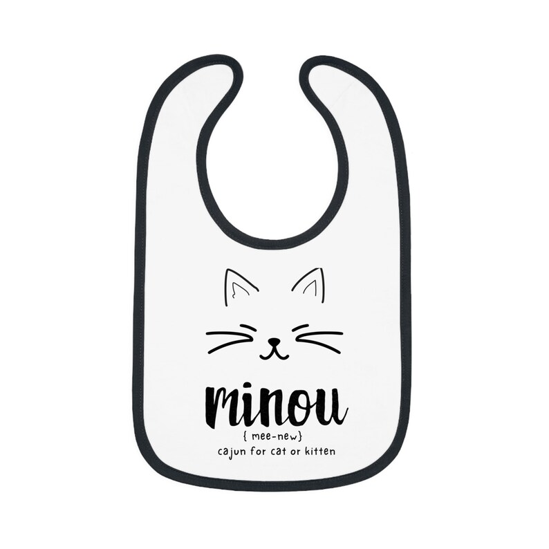 Minou Cajun Cat Face Baby Bib Adorable Louisiana Humor for Your Little ...