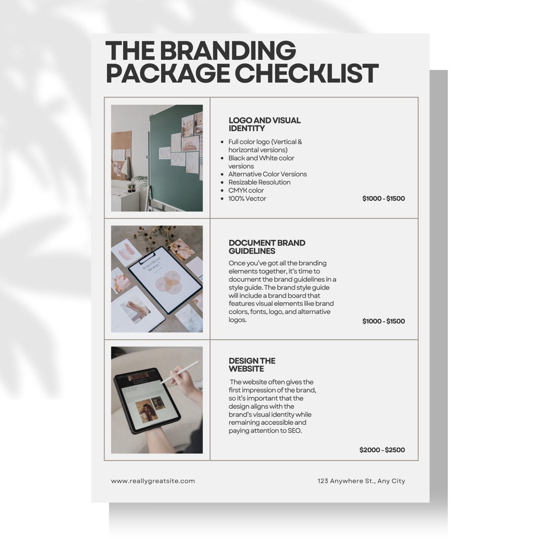 Grey Black Modern Brand Guidelines and Application Deck A4 Document ...