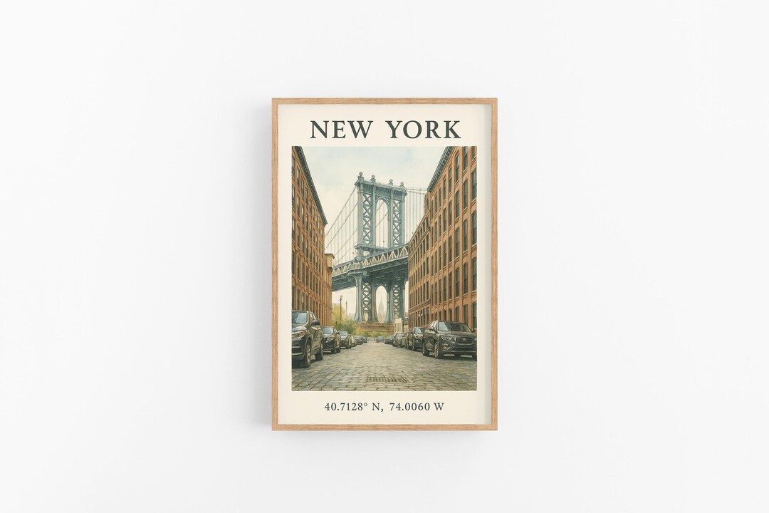 Brooklyn Bridge Poster, New York City Bridge Photo Print, NYC Travel ...