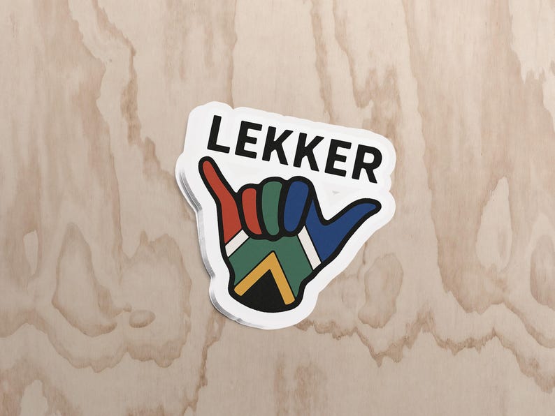 Lekker Afrikaans Sticker, South African Flag Decal, Cape Town Souvenir ...