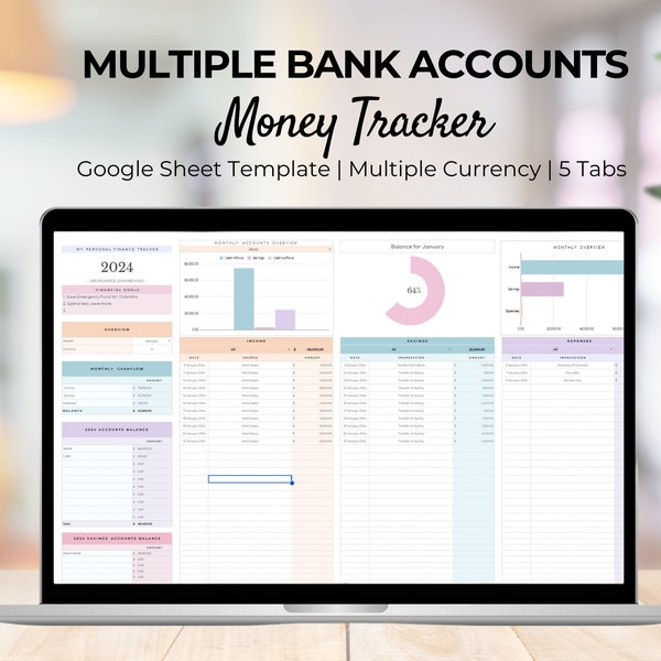Multiple Bank Accounts Spreadsheet Template - Etsy Multiple Bank Accounts Spreadsheet Template - Etsy
