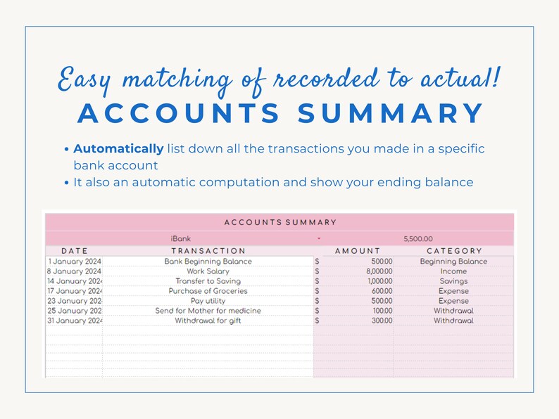 2025 Money Tracker Google Sheet: Multiple Accounts Budget (digital) - Etsy