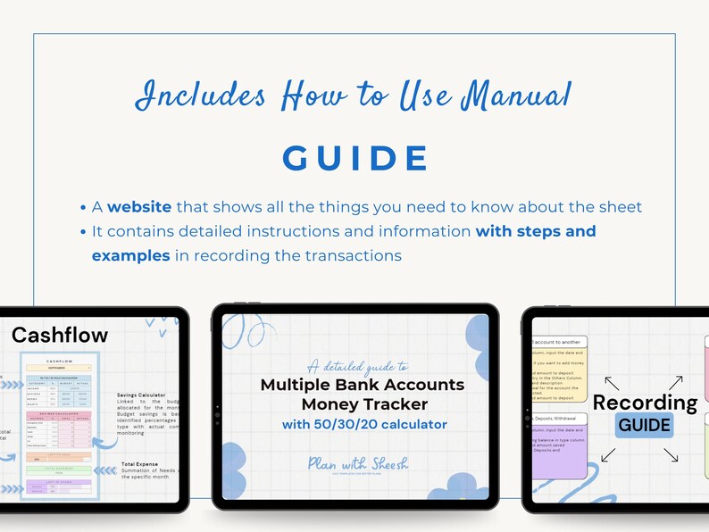 2025 Budget Planner Google Sheets Multiple Bank Account Tracker 50/30 ...