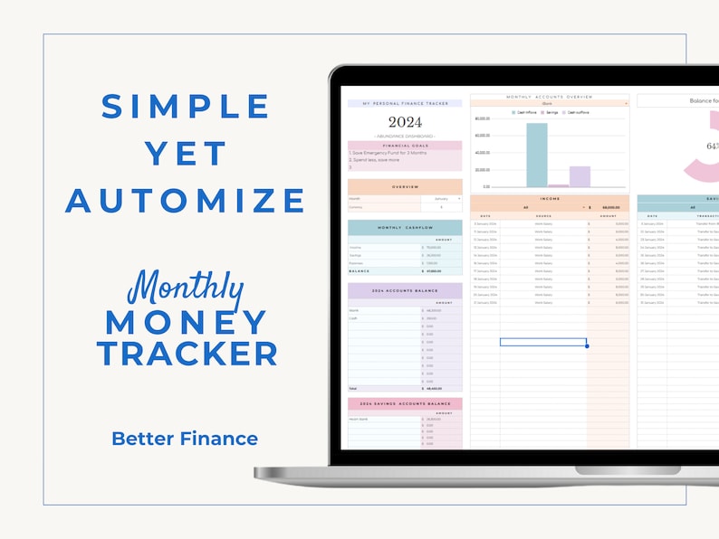 2025 Money Tracker Google Sheet: Multiple Accounts Budget (digital) - Etsy