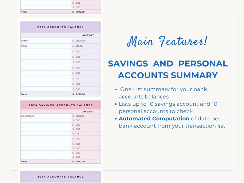 2025 Money Tracker Google Sheet: Multiple Accounts Budget (digital) - Etsy