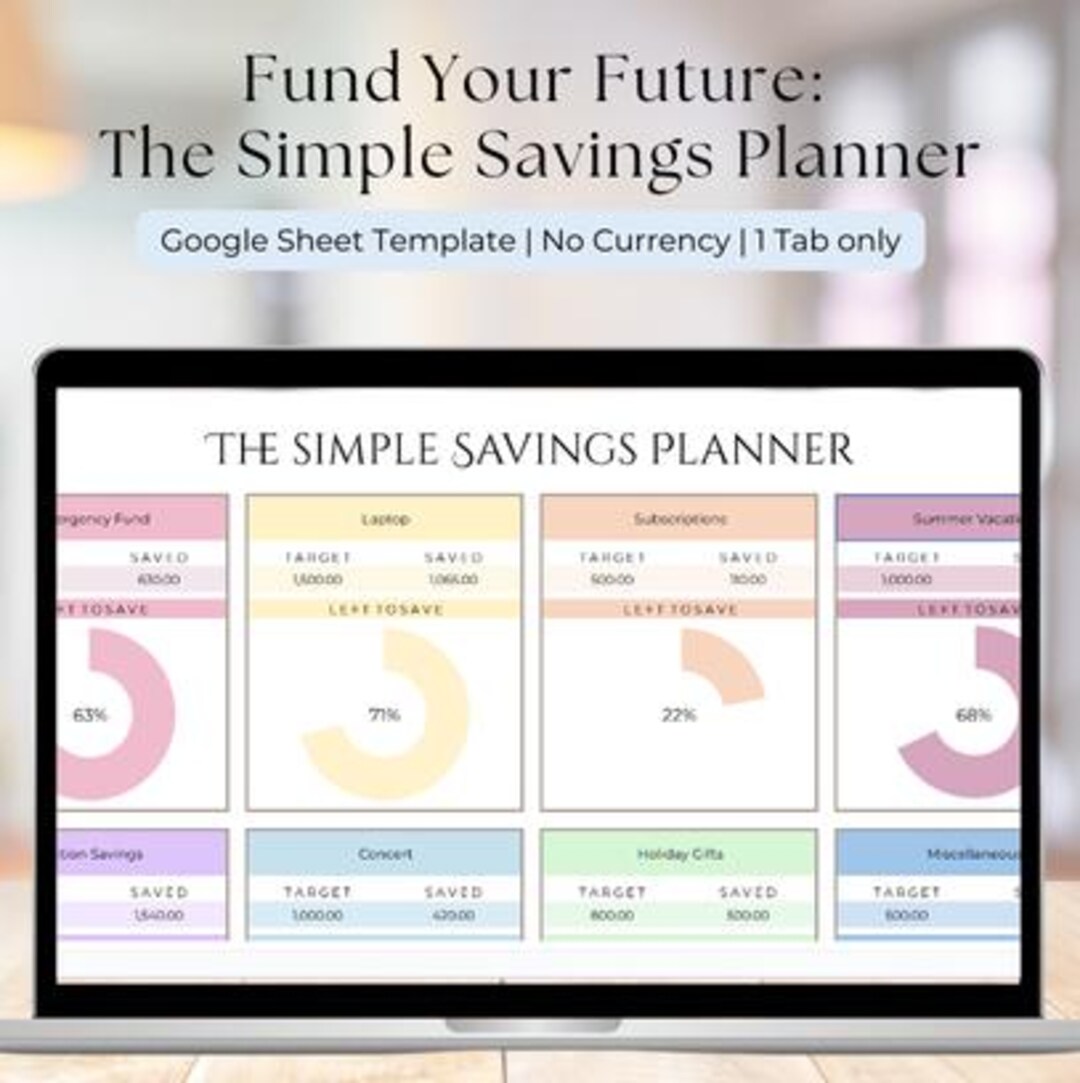 Financial Goal Tracker | Savings Planner | Digital Download for Excel ...