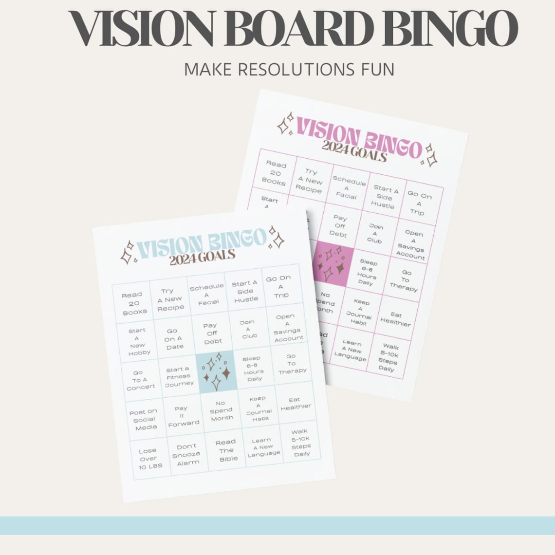 2024 Vision Bingo Card, Vision Bingo, New Year Bingo Card, COLOR Vision ...