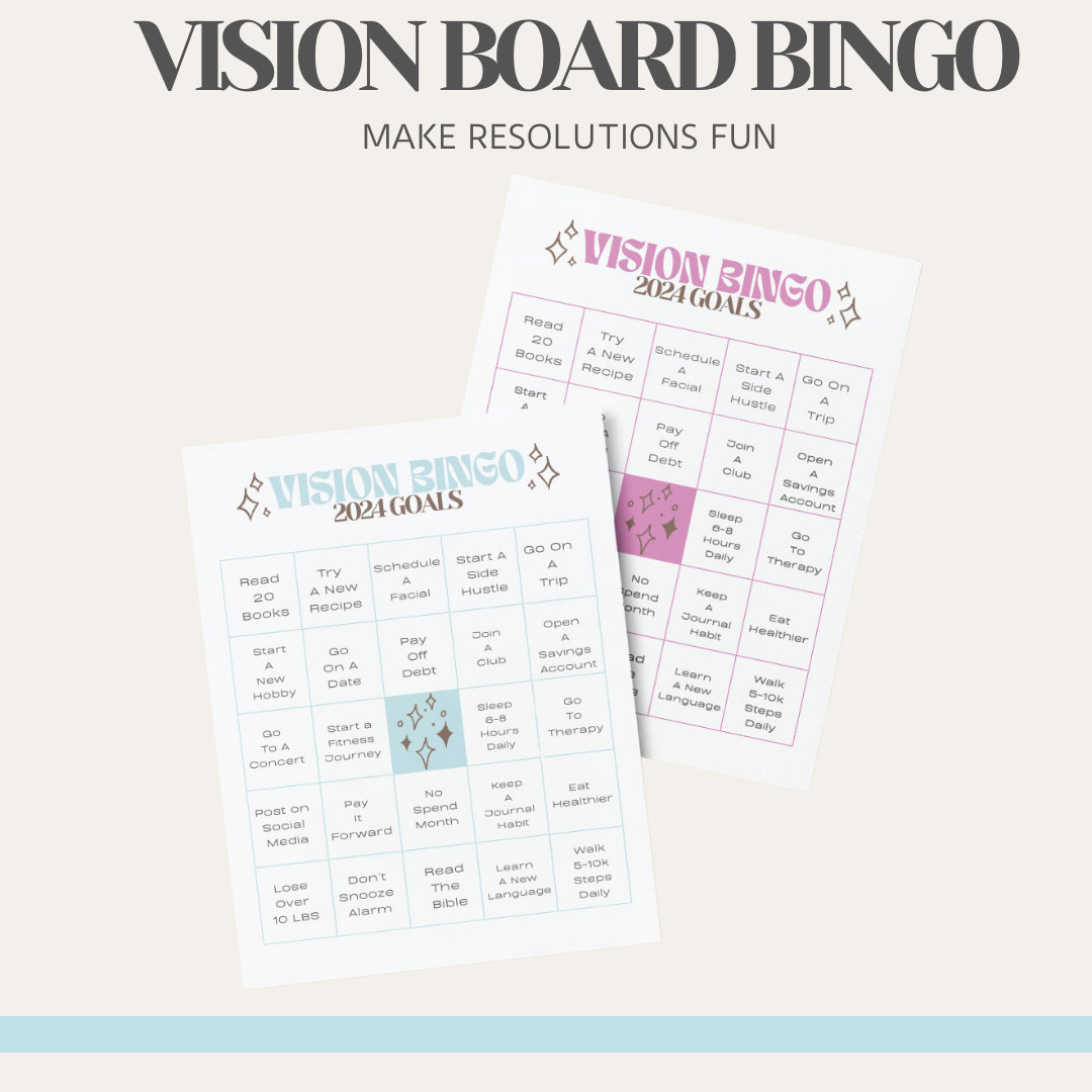2024 Vision Bingo Card, Vision Bingo, New Year Bingo Card, COLOR Vision ...