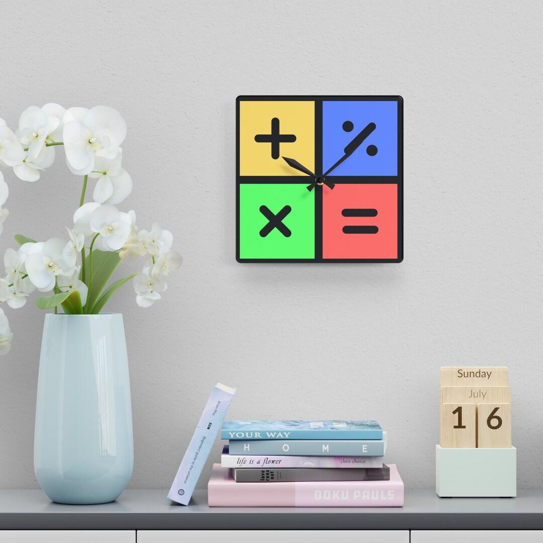 Mathematics Clock, Acrylic 10.75 Inch Clock Gift for Teacher, Professor ...