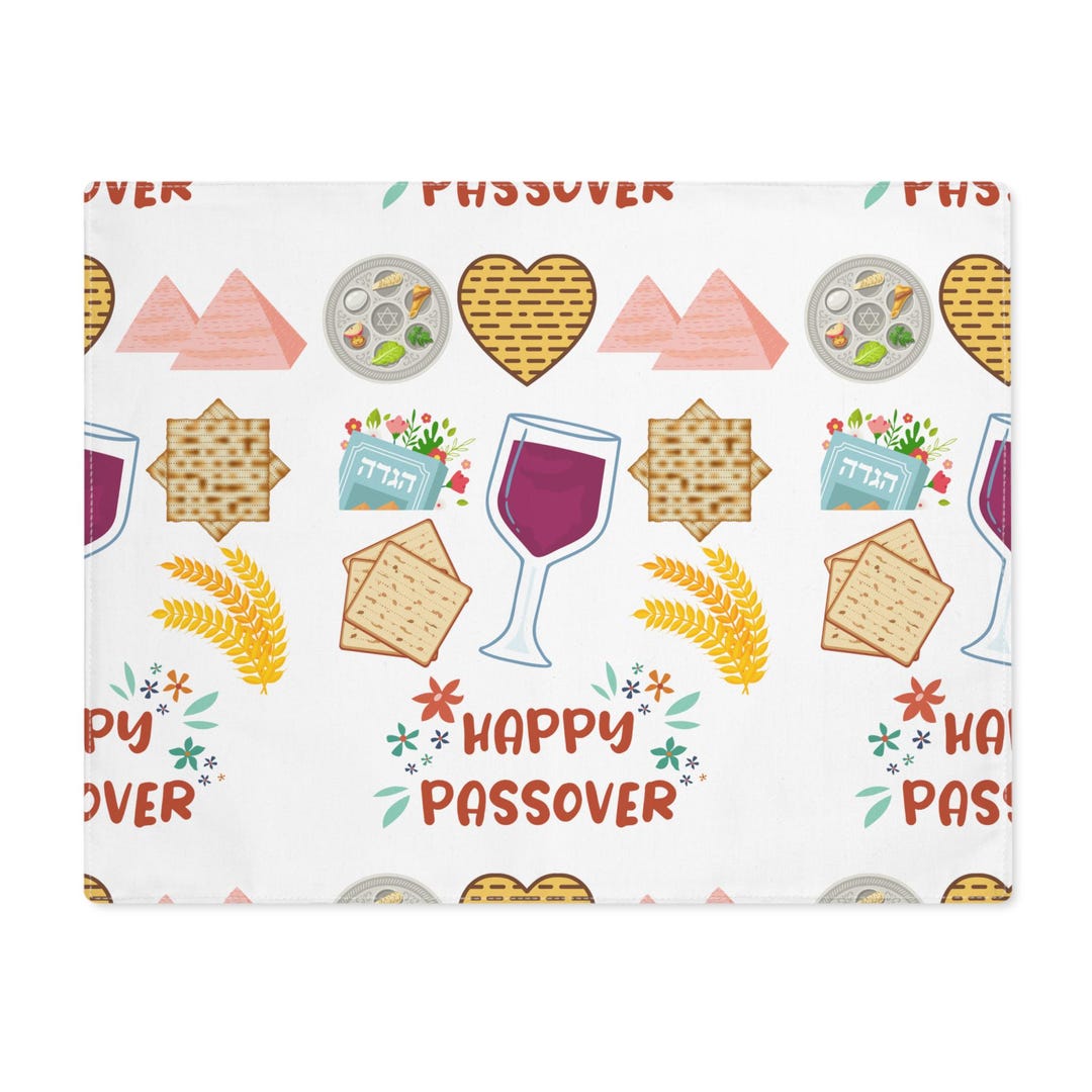 Happy Passover Placemat, Table Decor for Seder, Jewish Holiday Dining ...