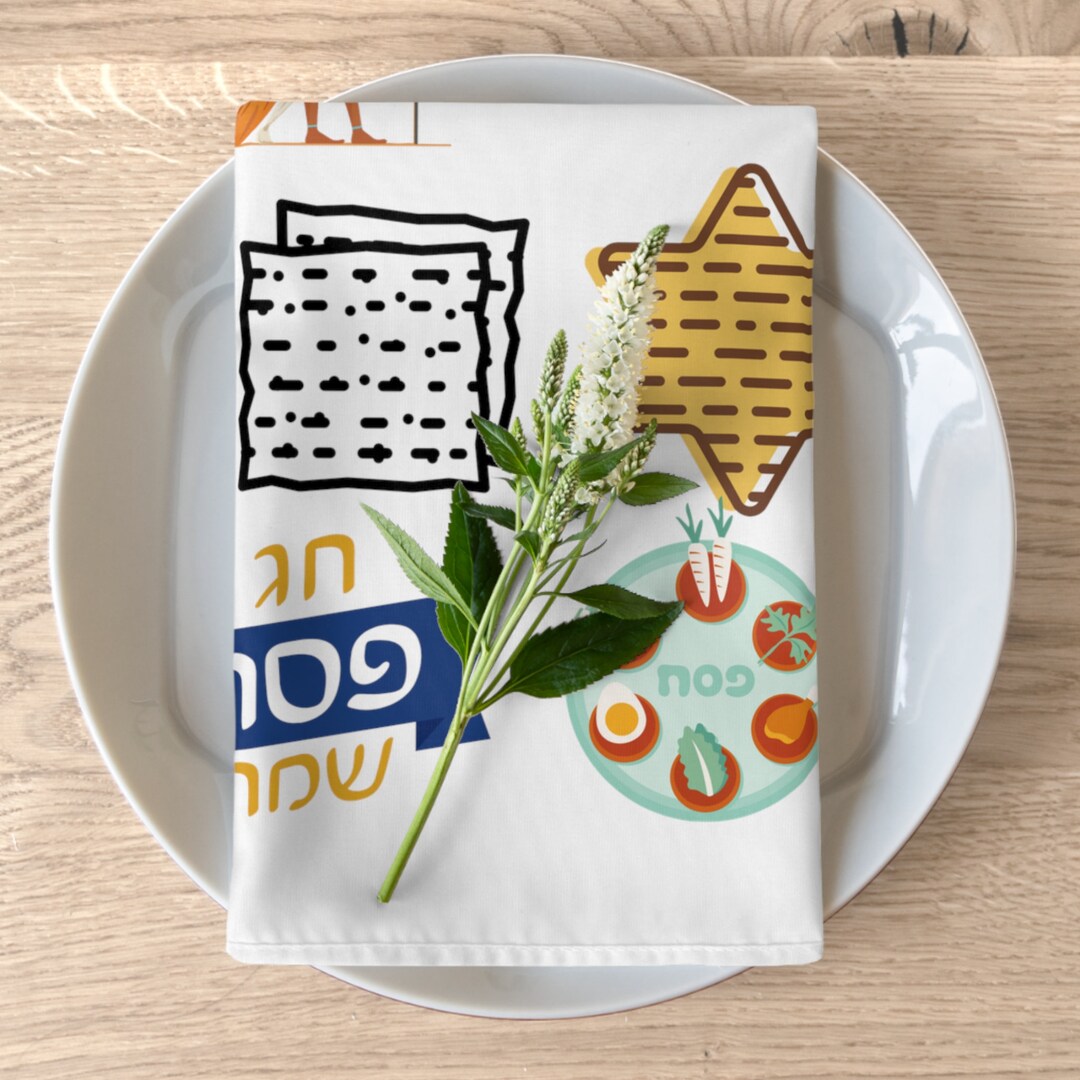 Passover Table Napkins Set of 4, Seder Plate Decoration, Matzah ...