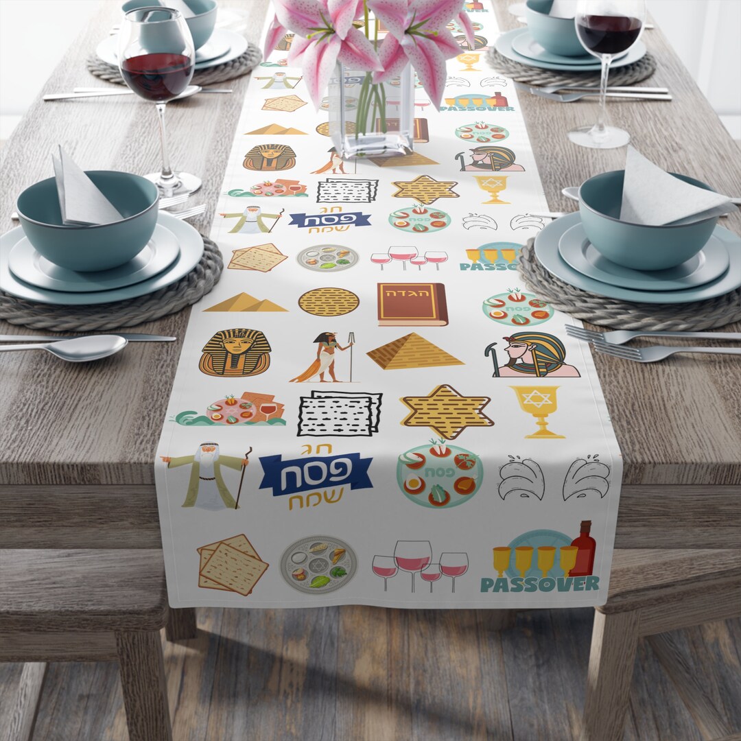 Passover Table Runner, Seder Plate Decoration, Matzah, Passover ...