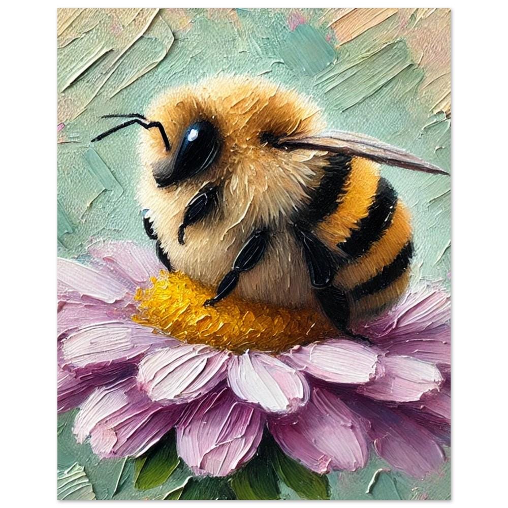 Chubby Bee | Bee Art | Bee Painting | Cute Bumblebee | Fluffy Bee Artwork | Wall Art Print Home ...
