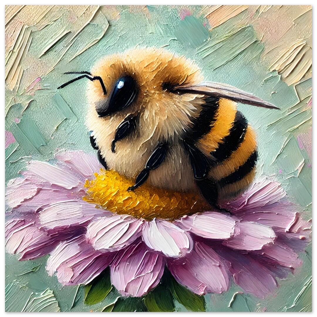 Chubby Bee | Bee Art | Bee Painting | Cute Bumblebee | Fluffy Bee ...