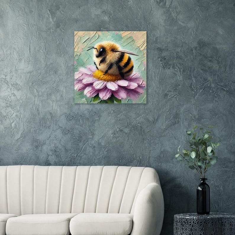 Chubby Bee | Bee Art | Bee Painting | Cute Bumblebee | Fluffy Bee Artwork | Wall Art Print Home ...