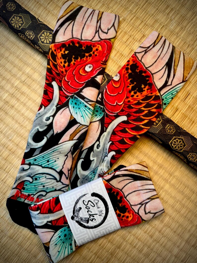 Koi Fish Socks: Japanese Tattoo Art Design - Etsy