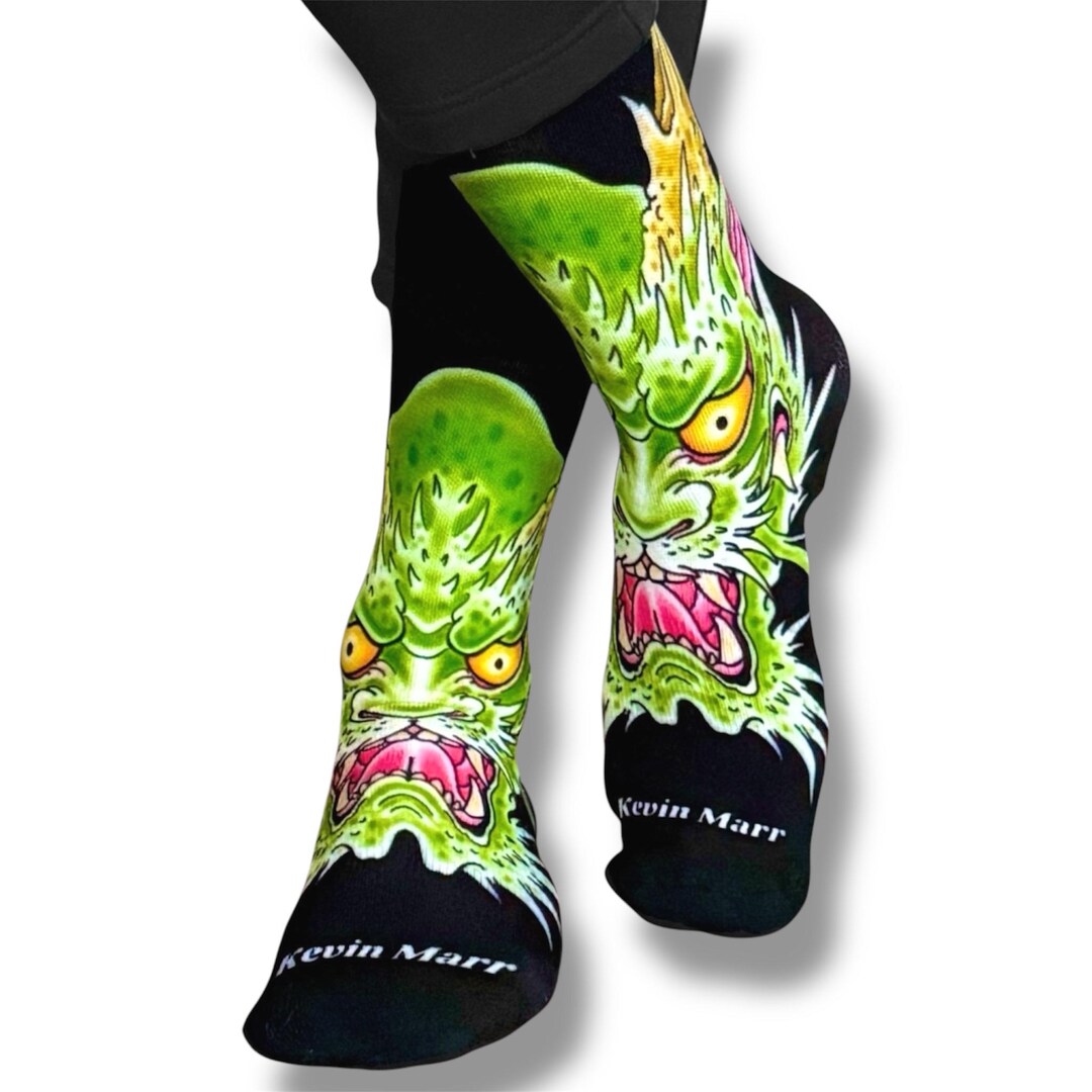 DRAGON Socks. Traditional Japanese Tattoo Design, Green Ryu, Add Some ...