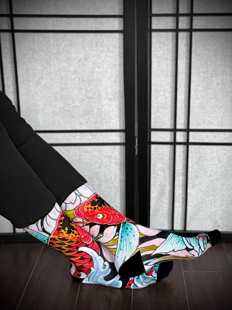 Koi Fish Socks: Japanese Tattoo Art Design - Etsy