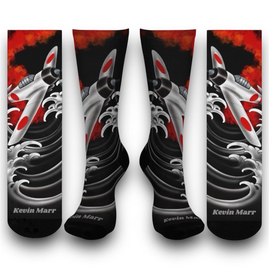 JAPANESE WARBIRD Socks, WW2 ZERO Fighter Aircraft. Historical Military ...