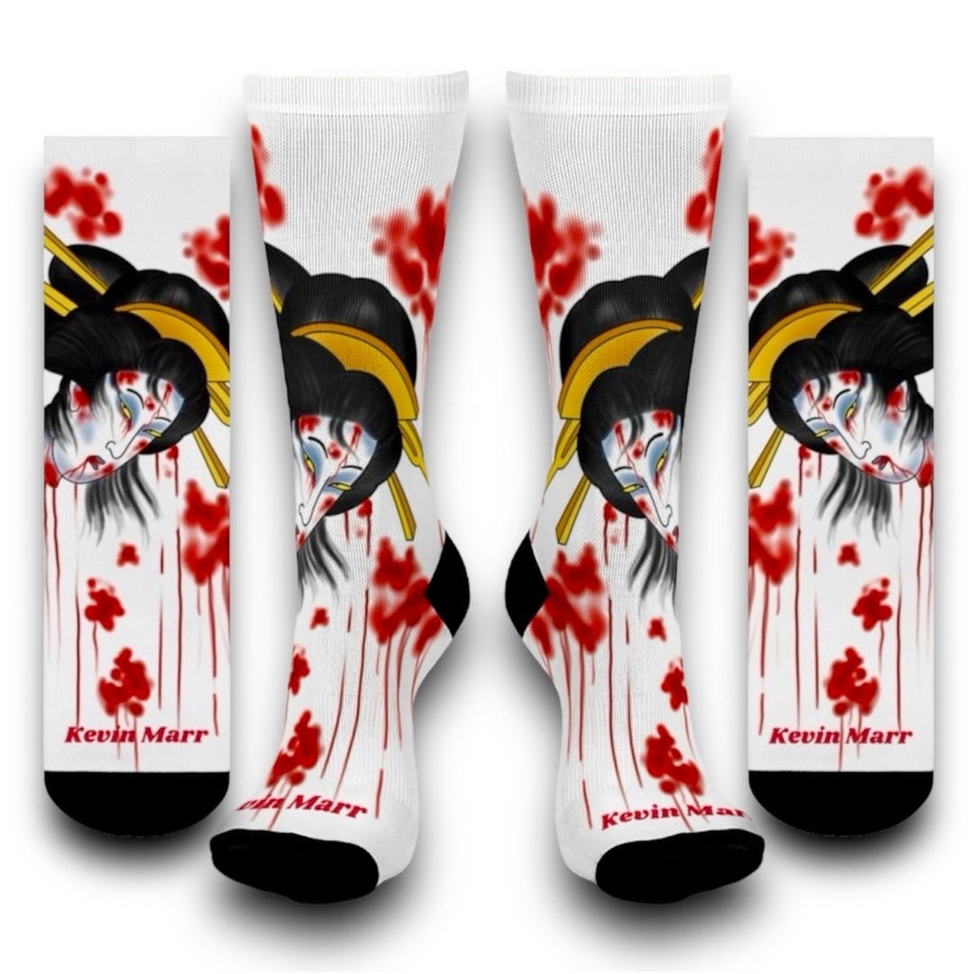 Namakubi Tattoo Art Crew Socks: Decapitated Geisha Design - Etsy