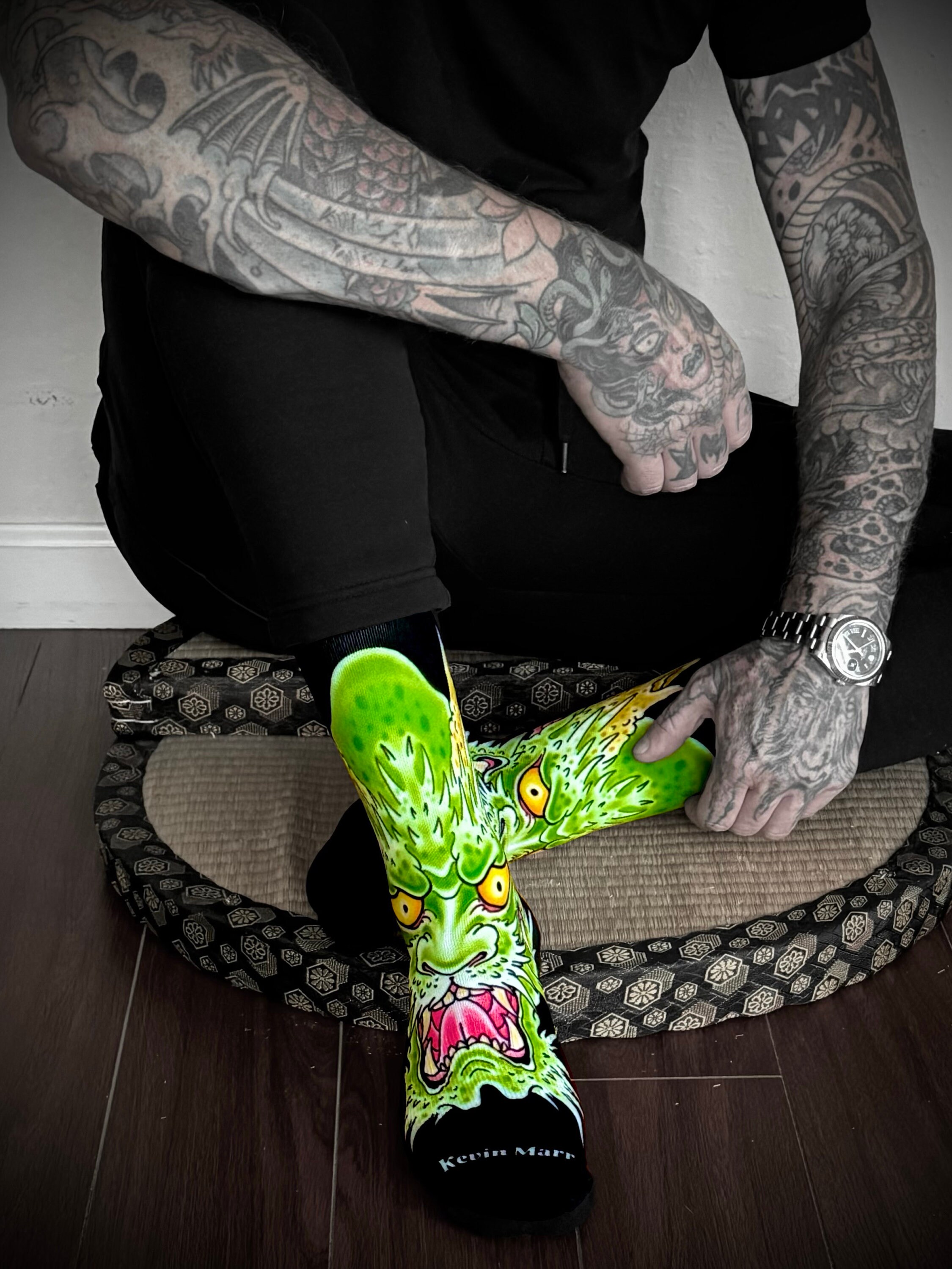 DRAGON Socks. Traditional Japanese Tattoo Design, Green Ryu, Add Some ...