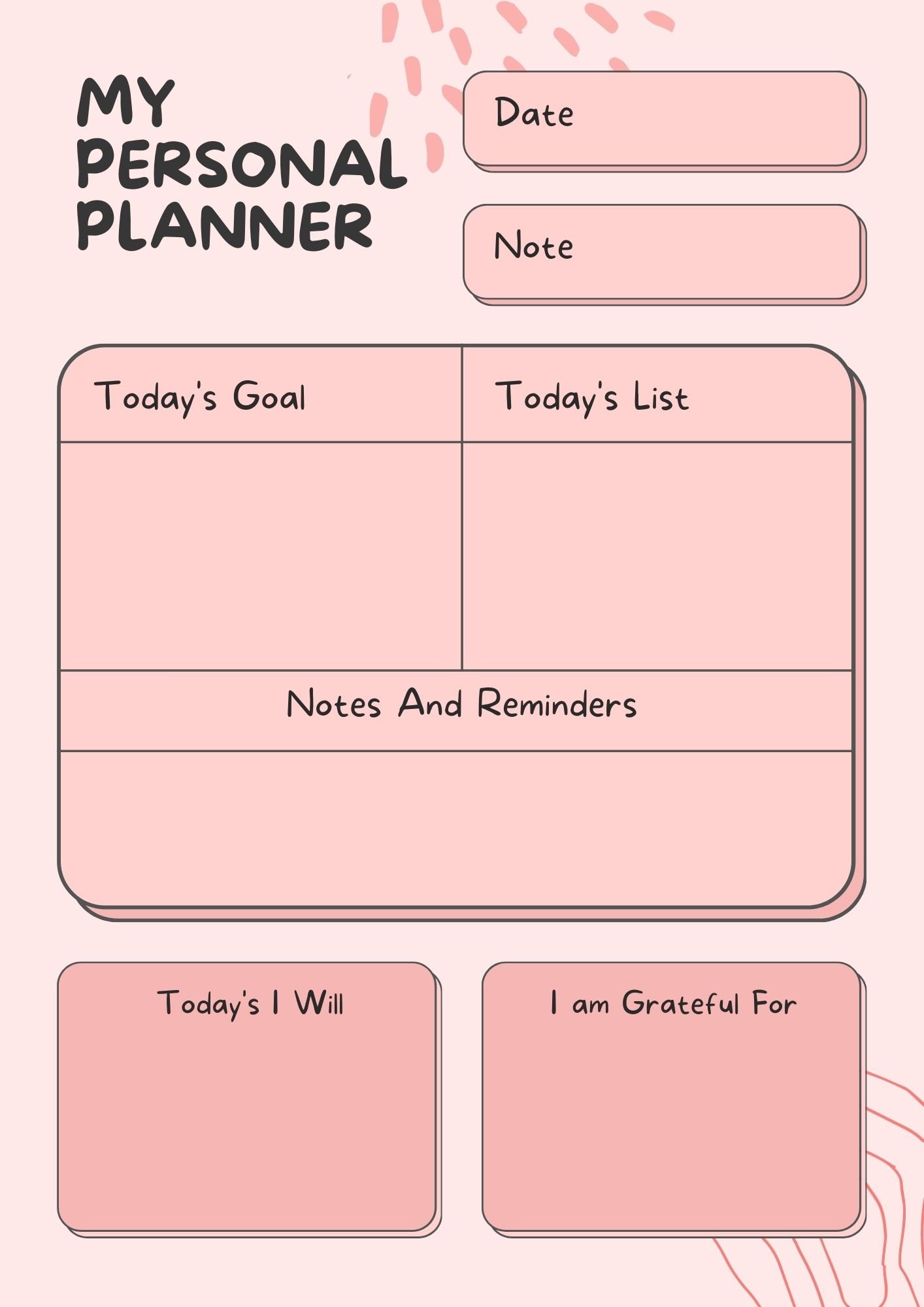 Personal Planner Pack, Pack of 4 Daily and Weekly Planners, Cute Kawaii ...