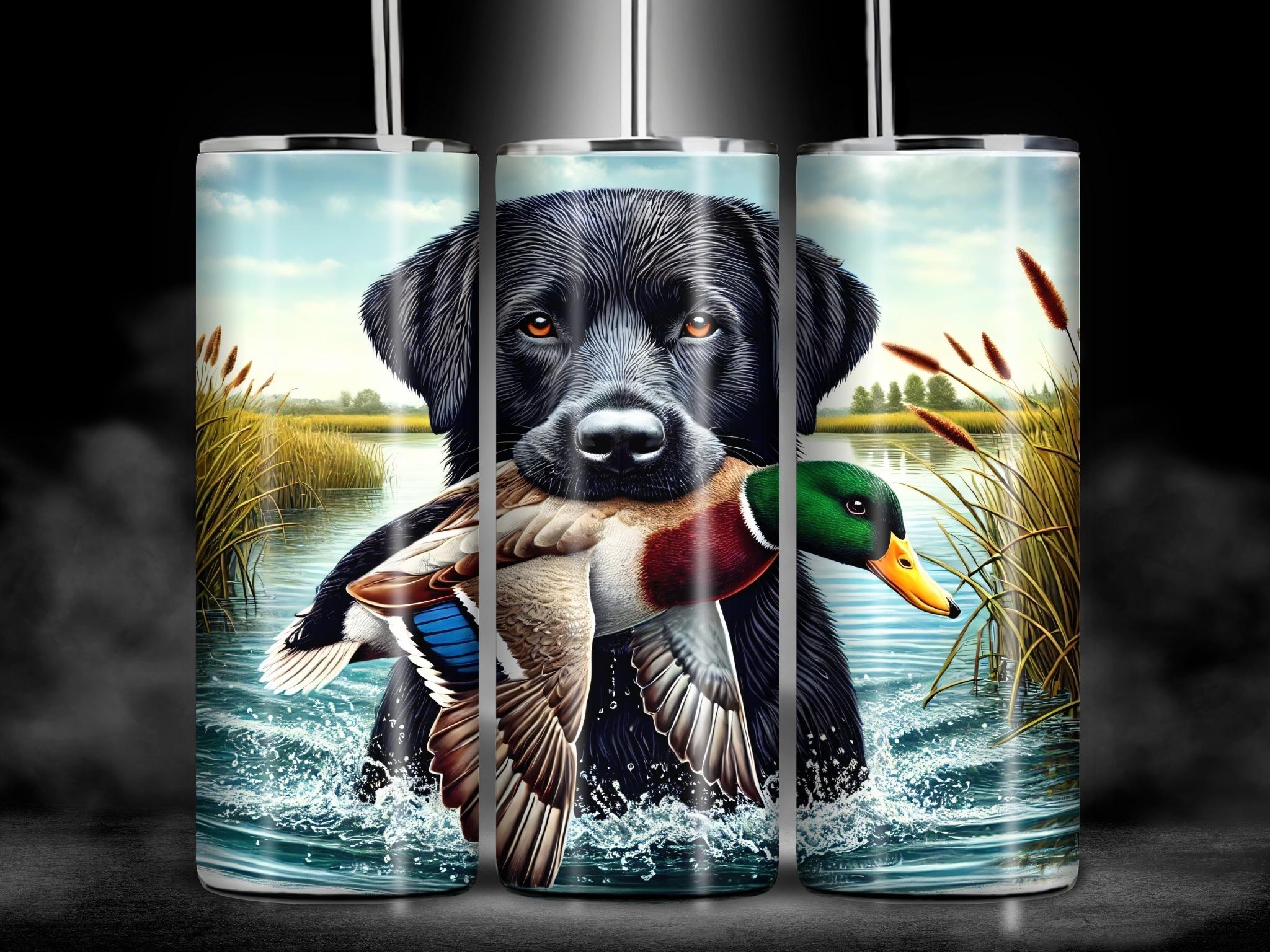 Black Lab Duck Hunting Tumbler Wrap: Wildlife Sublimation Design (PNG ...