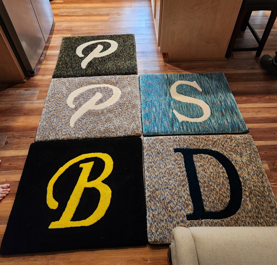 Tufted Letter Door Mat Rug - Etsy