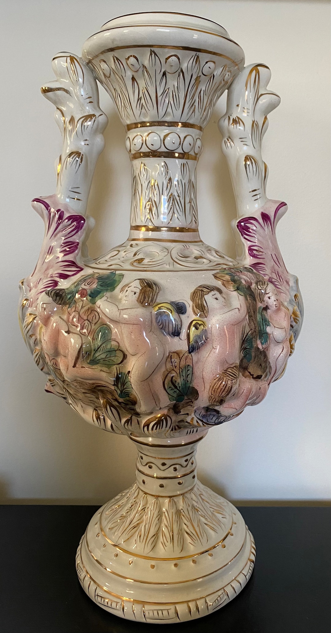 Elegant Capodimonte Italian Porcelain Vase - Etsy