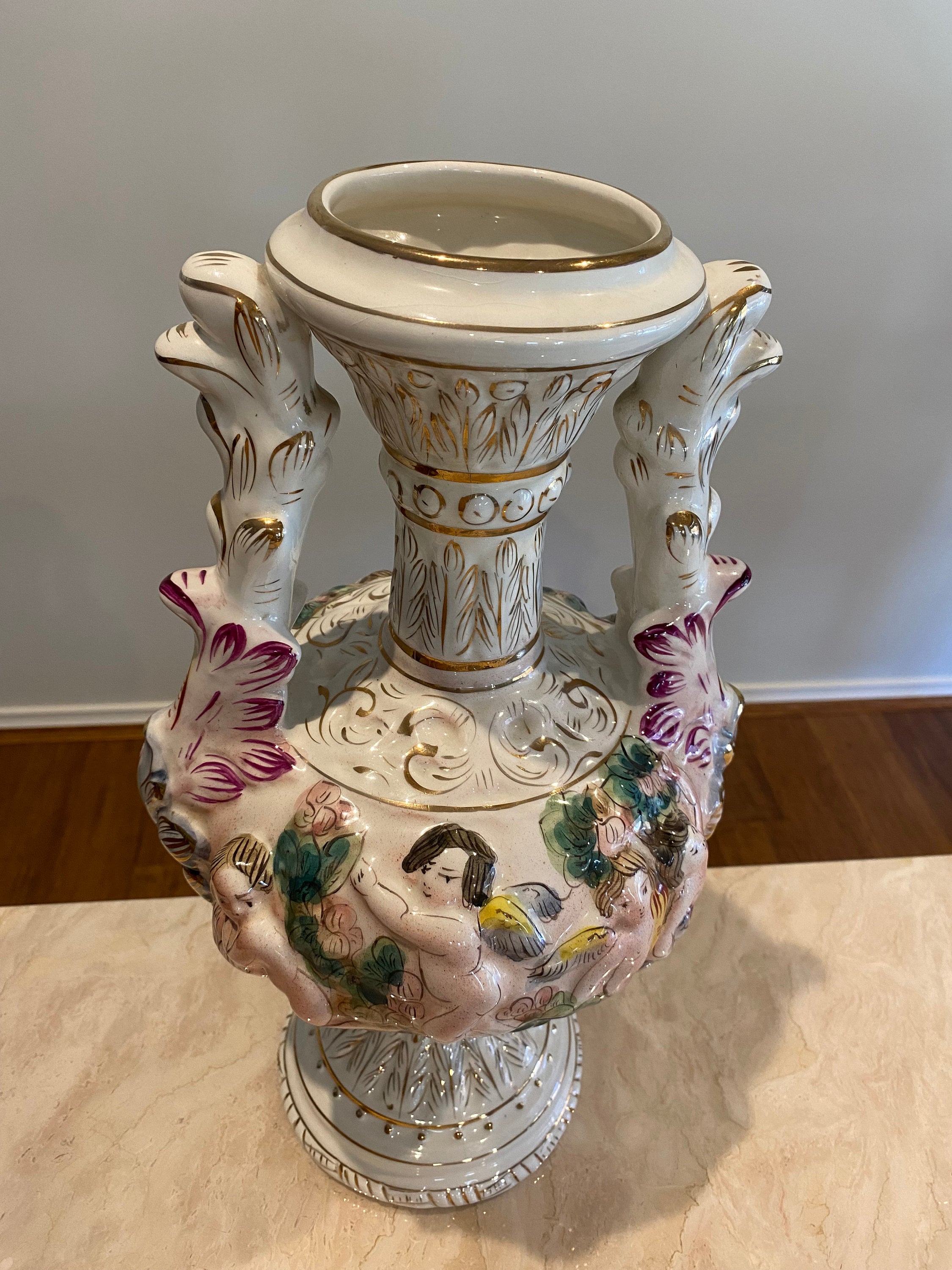 Elegant Capodimonte Italian Porcelain Vase - Etsy