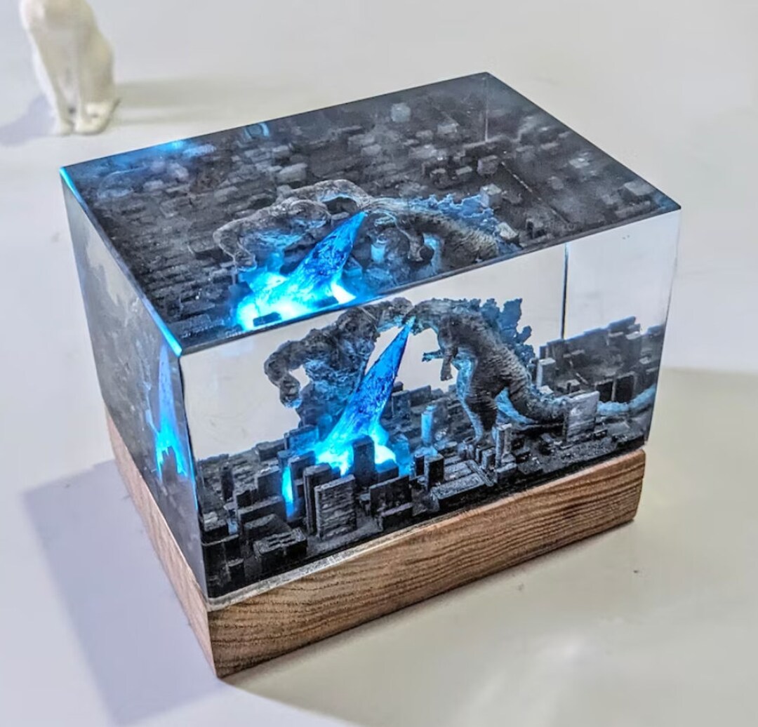 9x12cm Kong Vs Godzilla Resin Lamp, Titan Resin Lamp, Godzilla City ...