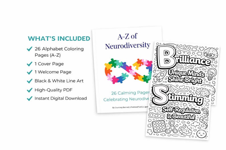 A–Z of Neurodiversity Coloring Book | Autism Affirming Alphabet ...