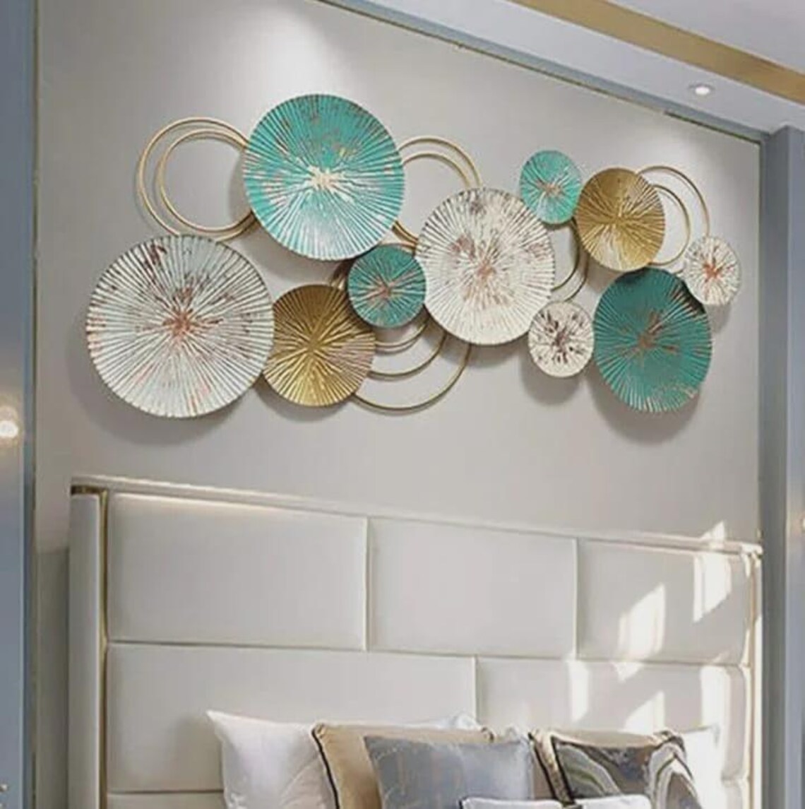 10 Plates Metal Wall Art | Handmade Iron Wall Hanging | Traditional ...