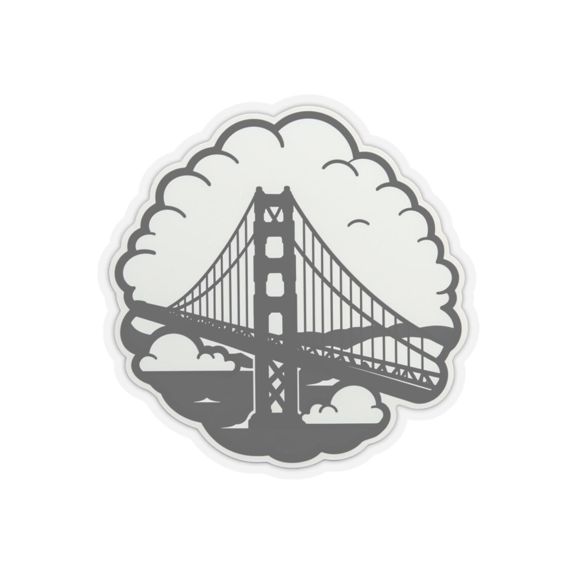 Golden Gate Bridge B&W Sticker - Etsy