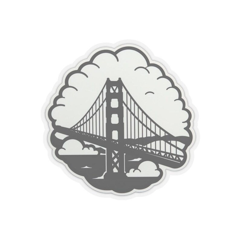 Golden Gate Bridge B&W Sticker - Etsy