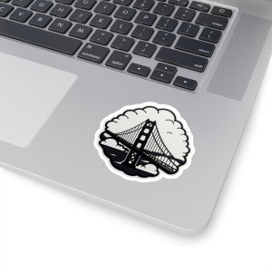 Golden Gate Bridge B&W Sticker - Etsy