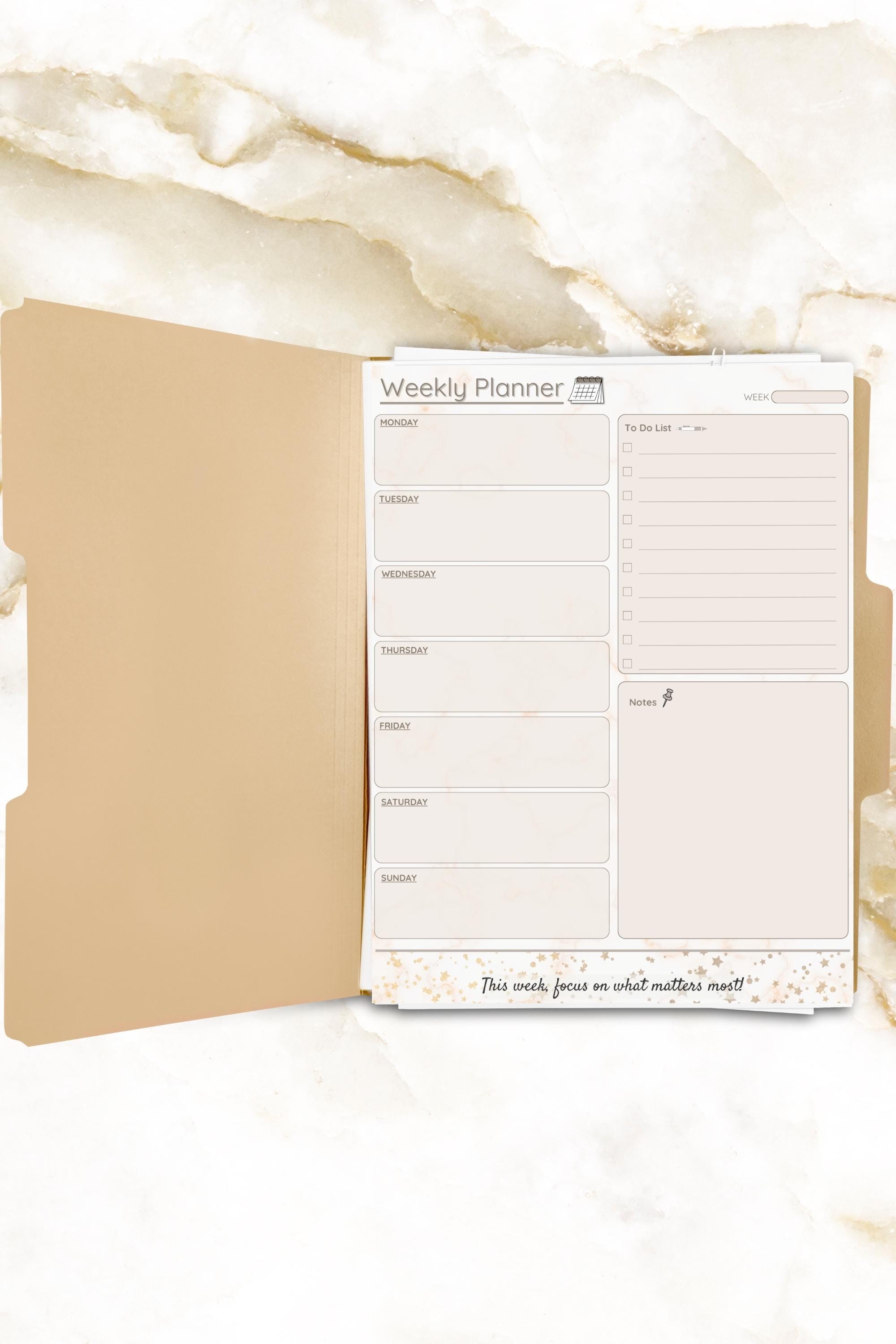 Weekly Planner Printable – Minimalist Digital Planner PDF – Undated ...
