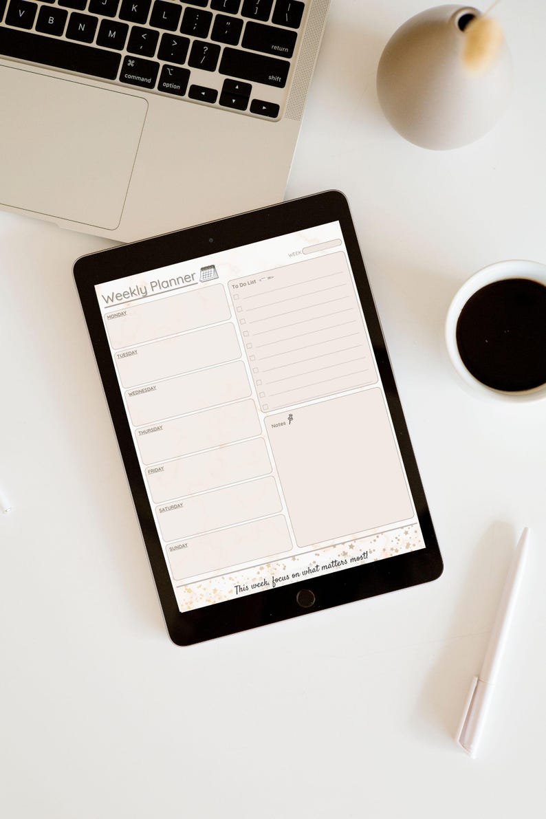 Weekly Planner Printable Minimalist Digital Planner PDF Undated Weekly ...