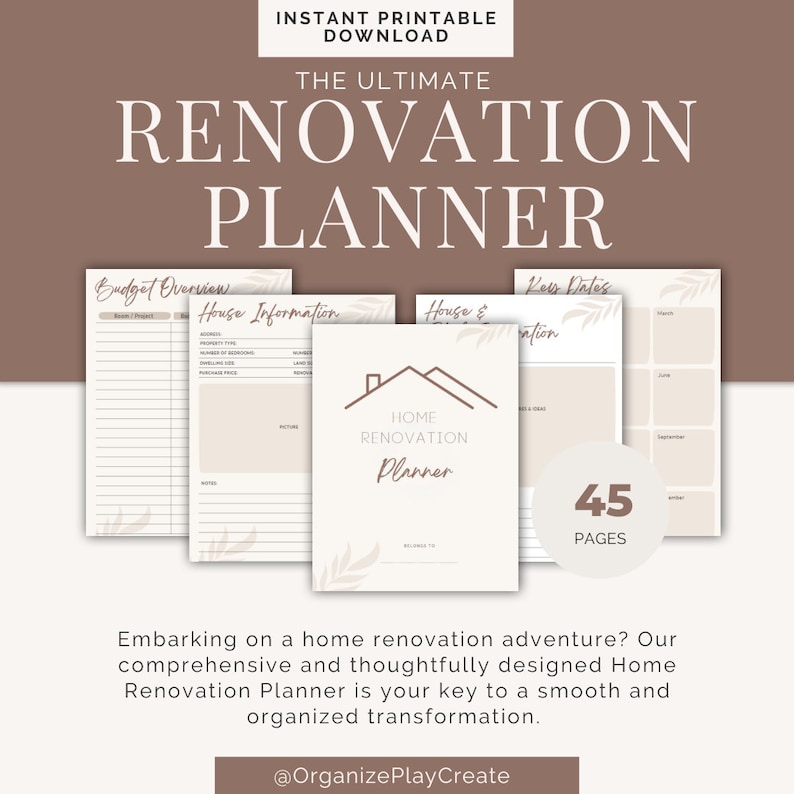The Ultimate Renovation Planner, Calender, Budgeting Tools, Tracking ...