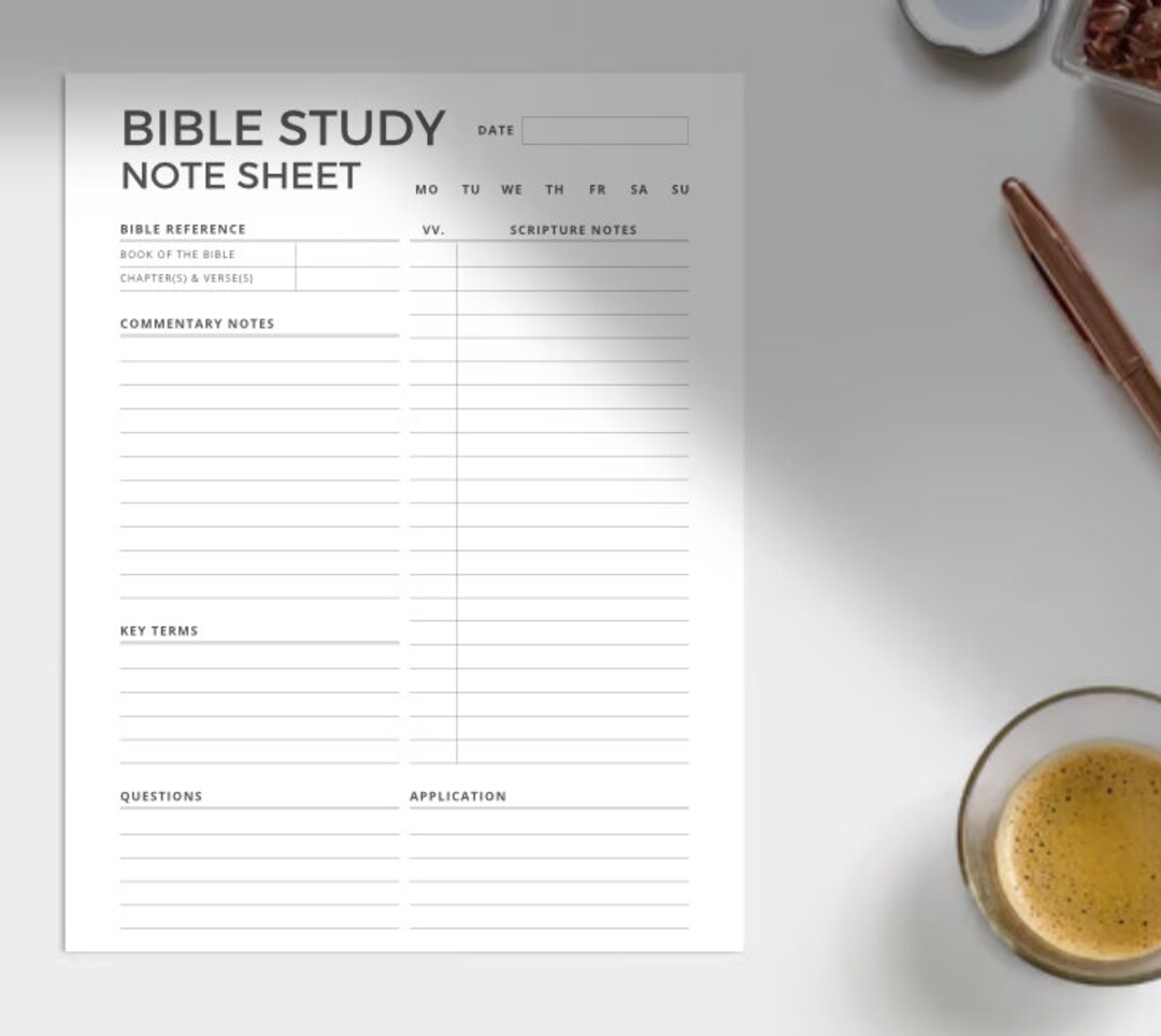 Printable Bible Study Note Sheet - Etsy