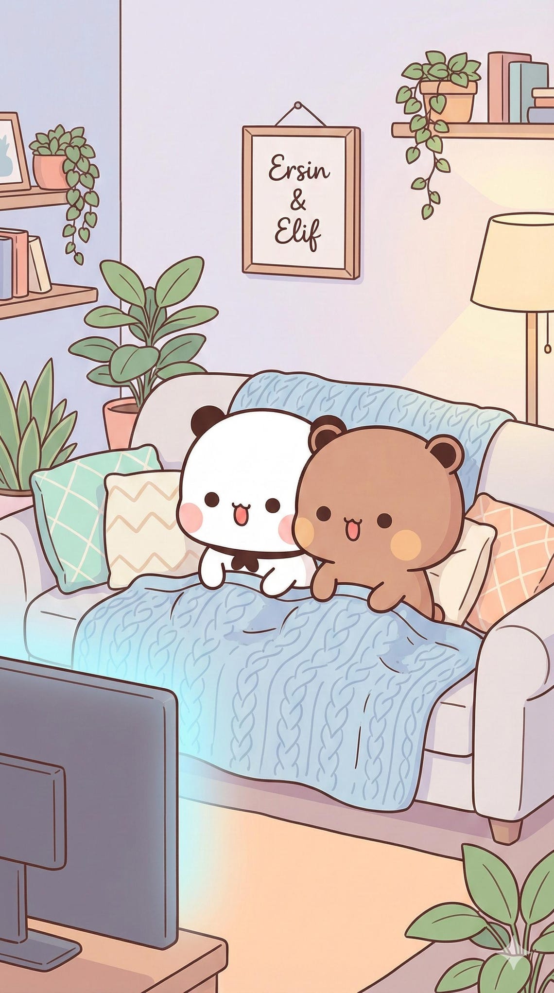 Bubu and Dudu Adorable Bear Couple Art, Kawaii Wall Decor, Digital ...