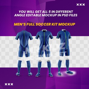 5‑in‑1 Soccer Jersey Mockup PSD Pack - Etsy