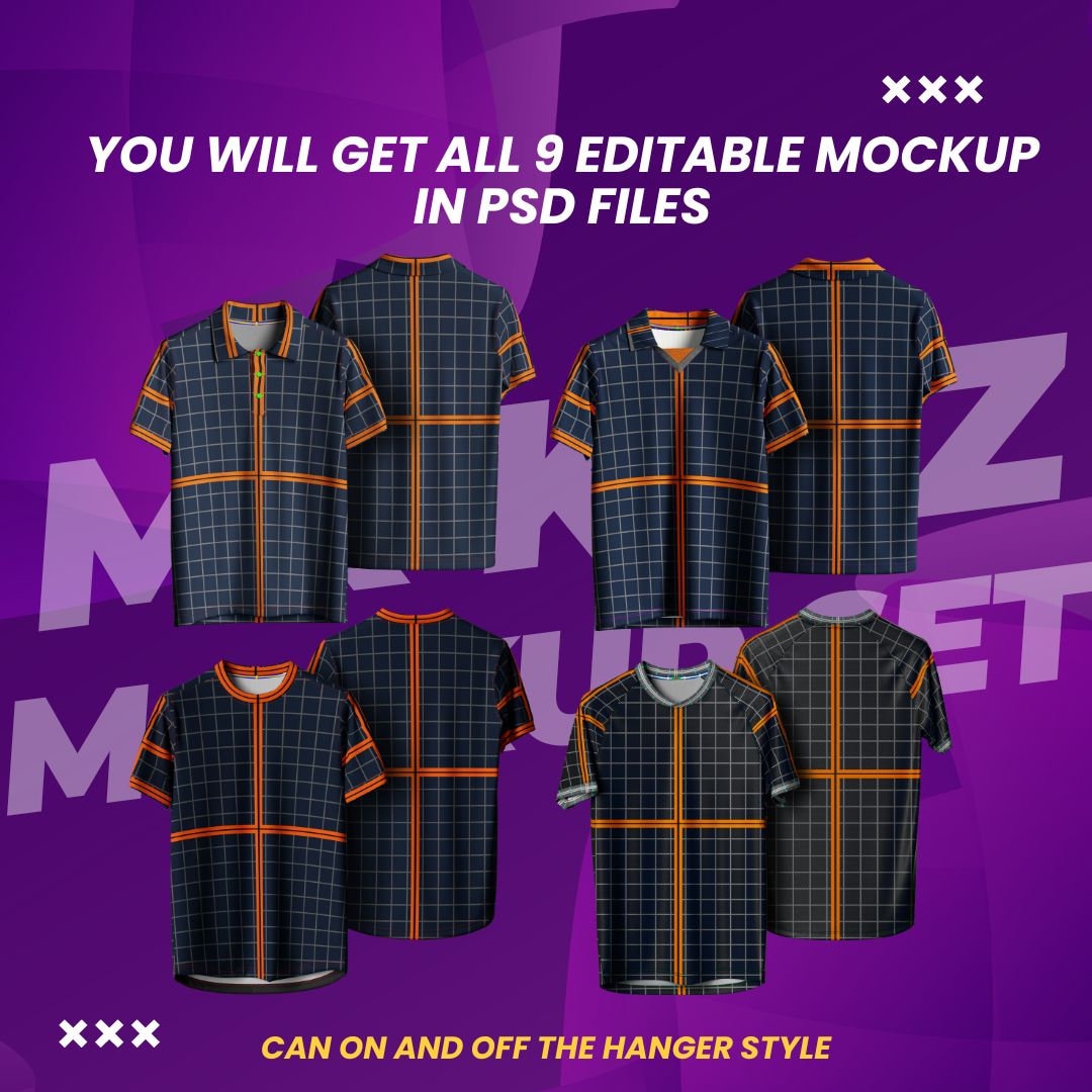 TRENDING MOCKUP 9 in 1 Jersey Mockup in PSD Files | Tshirt Mockup | 3D ...